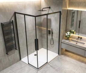 Gelco Luxor Black sprchový kout obdélníkový 100 x 90 x 200 cm L/P varianta rohový vstup posuvné černá čiré sklo GU2110BGU2190B