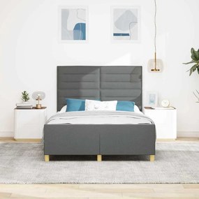 Rám postele s čelo Tmavě šedá 140 x 190 cm textil 3344649