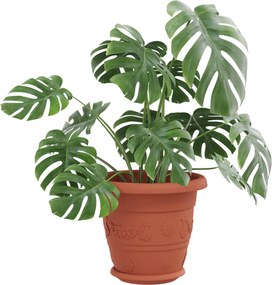 Květináče 6 ks Cihlově červená Ø 22 x 18 cm Plast 3403270