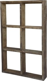 Hnědý antik nástěnný dřevěný regál Grimaud Unit - 94*19*152 cm