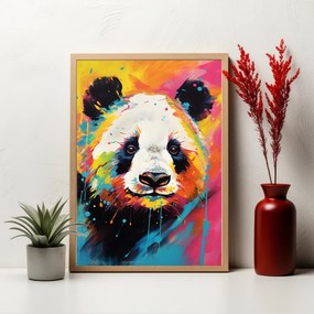 Plakát - Panda v živých barvách