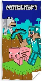 Carbotex Osuška Minecraft Objev svůj Svět 70x140 cm
