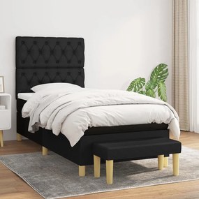 Box spring postel s matrací černá 80 x 200 cm textil 3137351