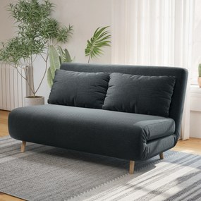 HOMCOM Rozkládací pohovka, přistýlka pro hosty, 3stupňově nastavitelná opěrka zad, kordová úprava, do 120 kg, 141 x 90 x 81 cm, tmavě šedá