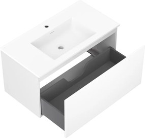 Mexen Orio, koupelnová skříňka 90 cm s umyvadlem Otis, 1 zásuvka, bílá matná, 91A10-09047-1-BF01-W18M01