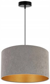 Závěsné svítidlo MEDIOLAN, 1x šedé/zlaté textilní stínítko, (fi 35cm)