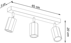 Bodové svítidlo Zeke, 3x dřevěné stínítko, (možnost polohování)