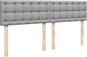 Box spring postel s matrací světle šedá 200 x 200 cm textil 3287189