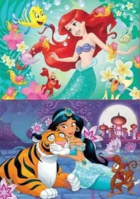 EDUCA Puzzle Disney princezny: Ariel a Jasmína / 2x48 dílků / od 5 let