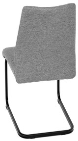 AUTRONIC Židle jídelní, stříbrná látka, černé kovové nohy