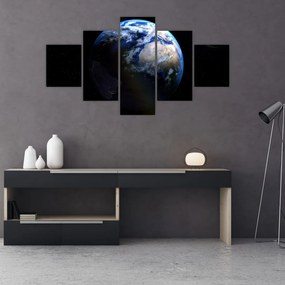 Obraz Země a Měsíce (125x70 cm)