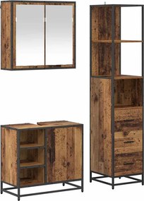 Sada koupelnového nábytku 3 ks Staré dřevo 65 x 33 x 60 cm 3402405
