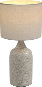 HOMCOM Stolní lampa, lampička na stůl, noční lampička, lampička na psací stůl s keramickým podstavcem, lněným stínidlem, 22x22x45 cm písková+béžová