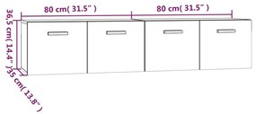 vidaXL Nástěnné skříňky 2 ks dub sonoma 80x35x36,5 cm kompozitní dřevo