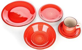Keramická jídelní souprava SPIRAL RED 30 ks