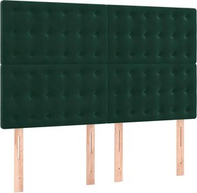 Čelo postele tmavě zelené 144x5x118/128 cm sametové 3116817