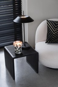 Sada 2 konferenčních stolků Cubic z teaku černá – 50*45*50 / 40*40*35 cm