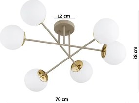 BRILAGI - Přisazený lustr MILO 6xE27/60W/230V béžová/zlatá