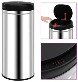 Odpadkový koš s automatickým senzorem 80 l nerezová ocel 322697
