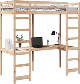 Rám postele loft Přírodní 90 x 200 cm Masivní borové dřevo 3414550