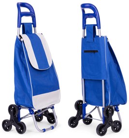 Nákupní košík, 25l taška, 6 koleček, kovový rám, modrý ModernHome