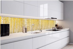 DIMEX | Fototapeta do kuchyně Žlutý březový háj KI-420-197 | 420 x 60 cm | žlutá, černá, bílá