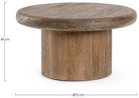 BIZZOTTO konferenční stolek LOPEZ hnědý ø75 cm 0747040