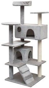 Škrabadlo pro kočky se sisalovými sloupky - šedá | 125 cm
