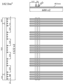 Sapho Nympha otopné těleso 600 x 1122 mm bílá 1805-16