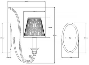Feiss FE-ABBEY1 - Nástěnné svítidlo ABBEY 1xE14/40W/230V