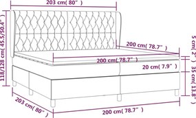 Box spring postel s matrací černá 200x200 cm textil 3128791