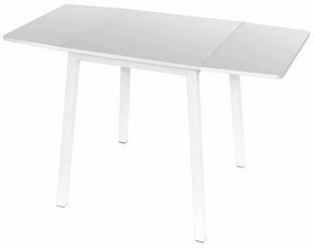 Kondela Jídelní stůl, MDF foliovaná / kov, bílá, 60-120x60 cm, MAURO