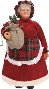 Vánoční dekorativní figurka paní Clausová 61 cm