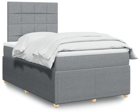 Box spring postel s matrací světle šedá 120x190 cm textil