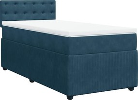 Box spring postel s matrací modrá 80 x 200 cm samet 3289906