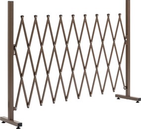 Outsunny Sklopná a Roztahovací Bezpečnostní Brána 250D x 31Š x 104V cm Hliník Metal Čokoládová | Aosom