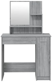 vidaXL Toaletní stolek sada šedý sonoma 86,5 x 35 x 136 cm