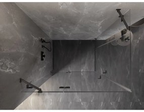 Mexen Lunar Duo výklopný sprchový kout 100 x 90 cm, 8mm čiré sklo, grafitový profil, 834-100L-090P-95-00