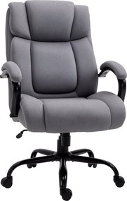 Kancelářská židle Vinsetto, ergonomická exekutivní židle, polstrovaná stolu s opěrkami, výškově nastavitelná otočná židle s funkcí náklonu, vzhled lnu