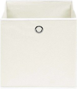 Úložné boxy 4 ks bílé 32 x 32 x 32 cm textil 288349