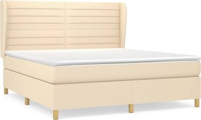 Box spring postel s matrací krémová 160x200 cm textil 3128618