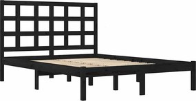 Rám postele černý masivní dřevo 200 x 200 cm 3105494