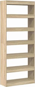 Knihovna 6 úrovní 80 x 30 x 198 cm Kompozitní dřevo Sonoma dub 3333918