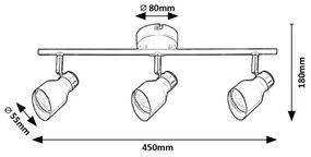 Rabalux 73049 - Bodové svítidlo LILOU 3xGU10/25W/230V