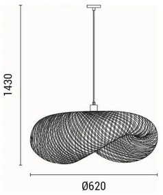 Lustr na lanku CALYPSO 1xE27/15W/230V bambus