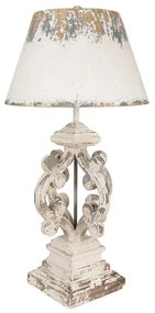 Béžová stolní lampa na podstavci s patinou – 40x79 cm