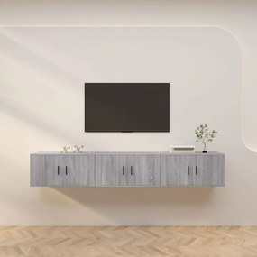 Nástěnné TV skříňky 3 ks šedé sonoma 80 x 34,5 x 40 cm 3188364