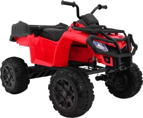 Ramiz Dětská čtyřkolka XL ATV 2,4 GHz na baterie červená na dálkové ovládání + pohon 4x4 + nosič zavazadel + pomalý start + EVA + LED a zvuky