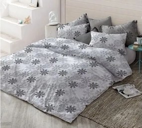 Povlečení bavlněné Vánoční povlečení Vločka bíla TiaHome - 1x Polštář 90x70cm, 1x Přikrývka 140x200cm
