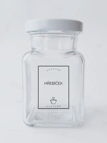 Samolepka na kořenky HŘEBÍČEK průhledná 3 × 4 cm základní písmo
